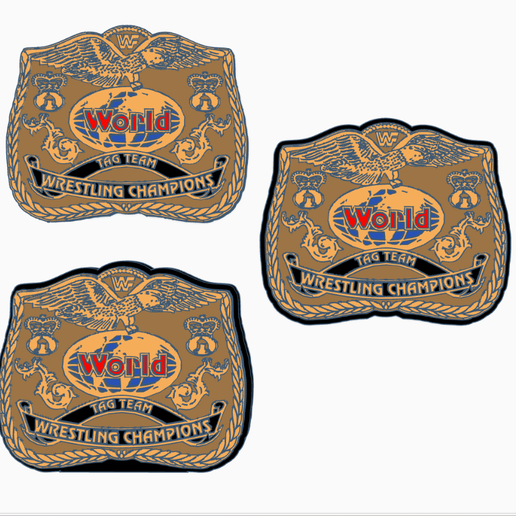 🤼 3x WWF 90s TAG TEAM CHAMPIONSHIP Plate by MANIACMANCAVE3D・ STL File ...