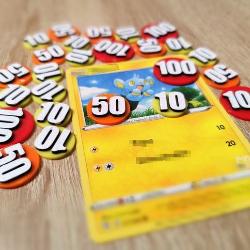 3MF file Pokemon TCG Damage Markers Pokémon Counters Tokens 🐉 ・3D ...