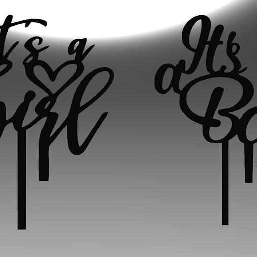 👦 Es un niño y es una niña Cake Toppers - 3D Imprimible Baby Shower Set ...