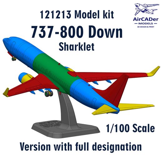 ⬇️ 121213 Model kit 737-800 Sharklet Down scale 1/100・ 3D File for 3D ...