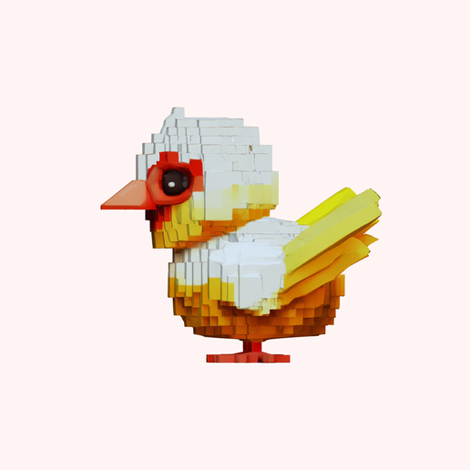 STL file pixel bird 🐦 ・Model to download and 3D print・Cults
