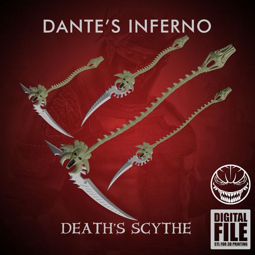 🔥 DEATH'S SCYTHE - DANTE'S INFERNO・ STL File for 3D printing・Cults