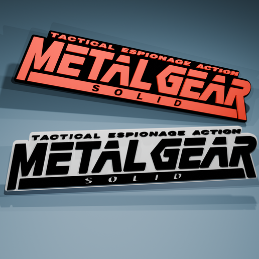 Solid Snake Logo ⚙ 3D MULTICOLOR LOGO/SIGN Metal Gear Solid 1, 2