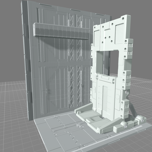 🤖 MHB08OC-Classic Mech Hangar Platform Deck Customizable・ STL File for ...