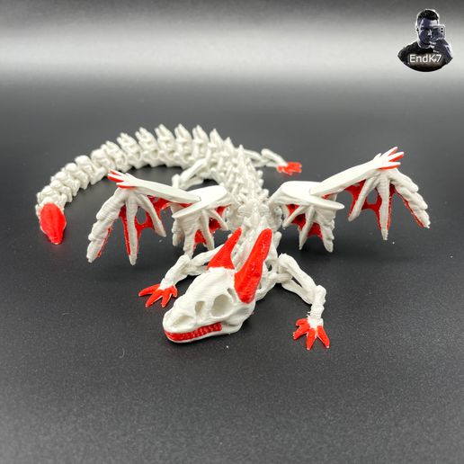 💀 Big Skeleton Dragon - Winged - Articulated - Flexi - Print in Place ...