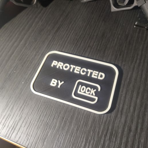 🔫 "Protected by Glock" Security Sign・ STL File for 3D printing・Cults