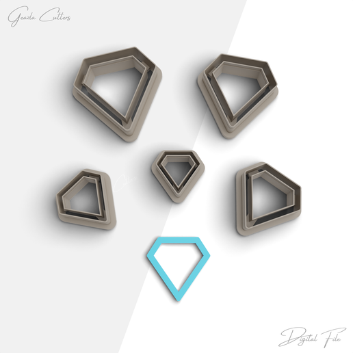 💎 Thin Diamond Shape Clay Cutter, Skinny Diamond Polymer Clay Earring ...