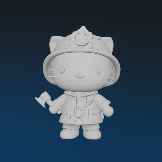 👋 Hello Kitty Firefighter - Miniature Chibi of the Firefighting Heroine ...