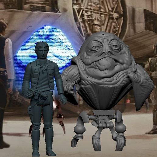 🧸 Starwars, Jabba the Hutt Hologram Machine, 3.75" Vintage Style・ OBJ ...