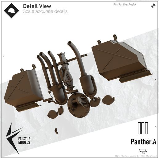 🪖 Panther A Rear Details - Late Version FM25-056・ 3D File for 3D ...