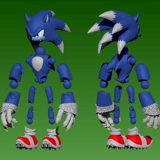 🦔 Sonic Werehog - Articulated・ STL File for 3D printing・Cults