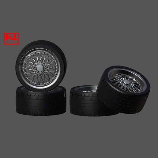 🚗 BBS Super RS Rims + Tires Set・ STL File for 3D printing・Cults