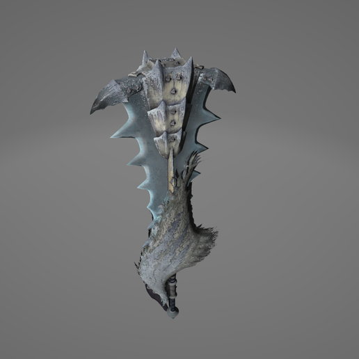 👹 MONSTER HUNTER WORLD BARIOTH FROSTFANG GREAT SWORD・ STL File for 3D ...