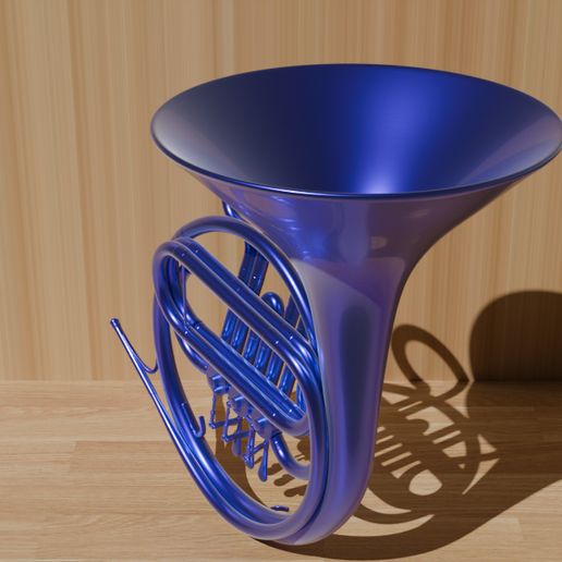 3D file Blue French horn ornament - Adorno Corno francés azul 📯 ・3D ...
