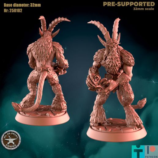 3D file Satyr Boss Ilhoof Casting Spell ♟ ・3D print model to download・Cults