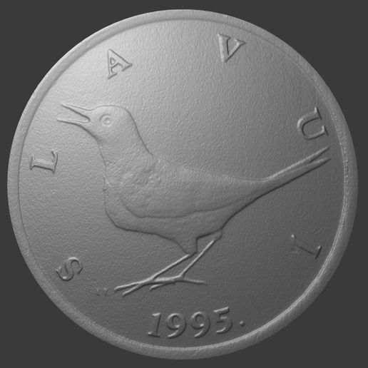 STL file Croatia, 1 Kuna, Reverse Side, 3D Scan 🇭🇷 ・3D printer design ...