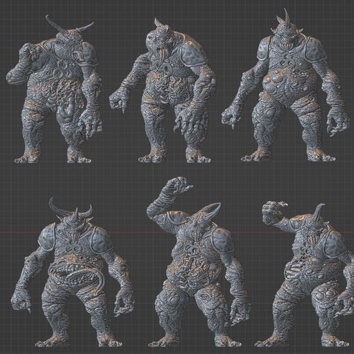 👹 Plague Ogre Fantasy Football Team・Free STL File for ・Cults