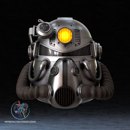 🪖 T-51 Power Armor Helmet 3D Printer File STL・ STL File for 3D printing・Cults