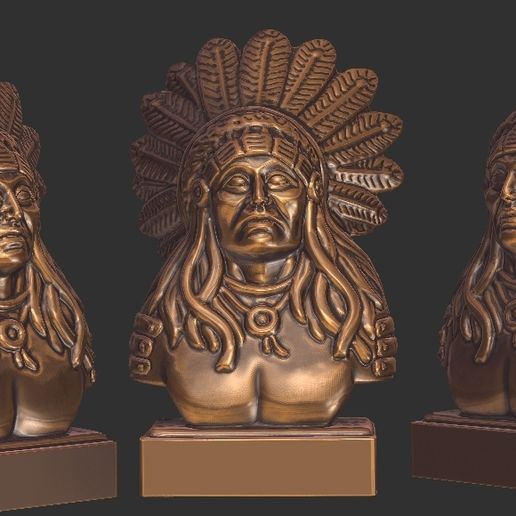 Fichier STL Indien buste d'indigène 👾 ・Objet imprimable en 3D à ...