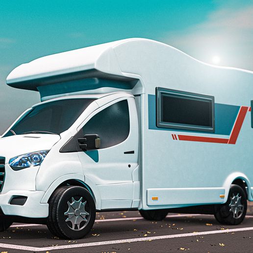🚗 Caravan Model with Functional Wheels・ STL File for 3D printing・Cults