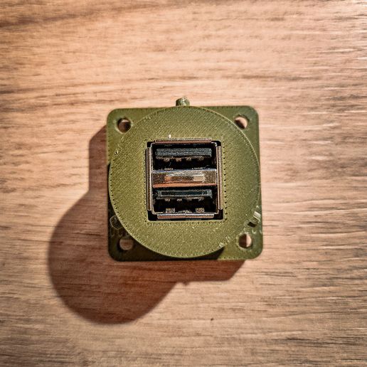 💾 Double USB panel mount with cap and seals・ 3MF File for 3D printing・Cults