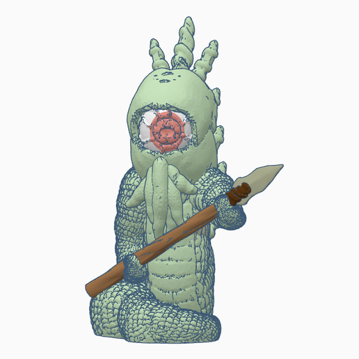 👽 Wary Alien Primitive・ STL File for 3D printing・Cults