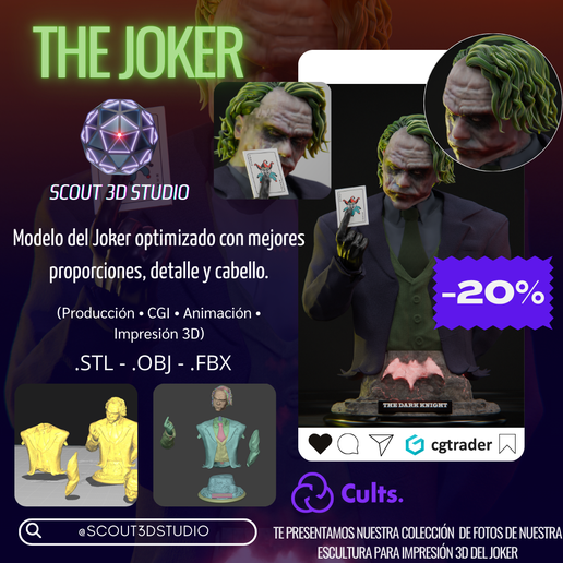 🃏 THE JOKER FROM @Scout3Dstudio・ STL File for 3D printing・Cults