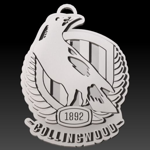 🗝️ AFL Collingwood keychain badge printable and renderable・ 3D File for ...