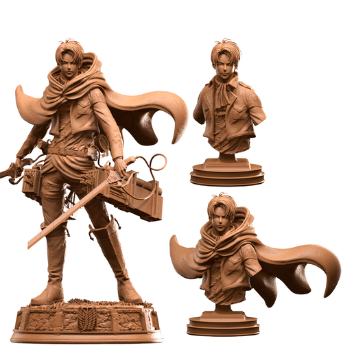 👤 Levi Ackerman – 3D Printable | Bust Pack | SCALE 1/6 - LEVI | Aot ...