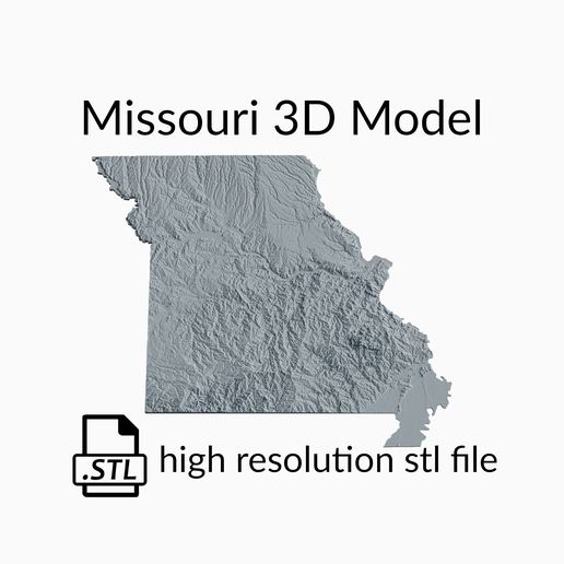 🇺🇸 USA State of Missouri Topographic Map - 3D Terrain Elevation ...