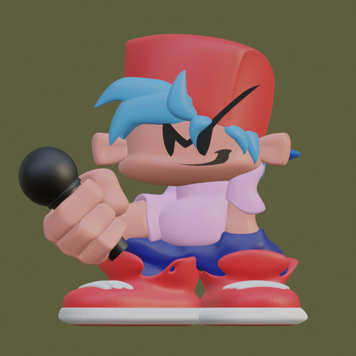 🚗 Boyfriend by Friday Night Funkin' (BF from FNF)・Free STL File for ・Cults