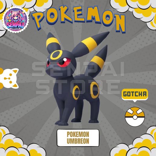 🐉 POKEMON - UMBREON 3D MODEL・Archivo STL Gratis para Impresión 3D・Cults