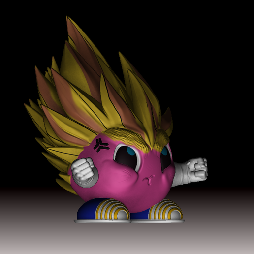 Prince Puff 👑💨 (Saiyajin pride + Kirby tenderness).・ STL File for 3D ...