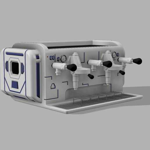 ☕ Sci-Fi Coffee Machine – Futuristic Decorative Asset・ OBJ File for 3D ...