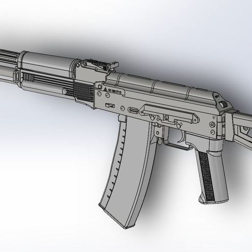 🔫 AK-74M Airsoft 3D model VFC (without gearbox and hopup)・ STP File for 3D printing and CNC ...
