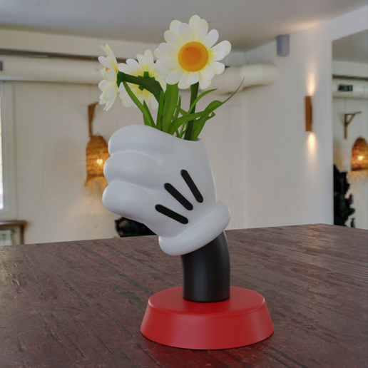 🐁 Mickey Mouse Vase・Archivo STL para Impresión 3D・Cults