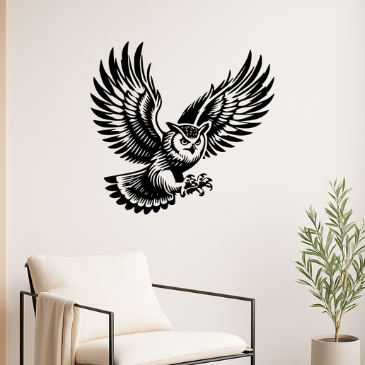 🦉 Attack Owl - Wall Art Multicolor・ 3D File for 3D printing・Cults