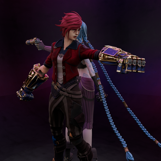 🎨 Jinx League of Legends Vi Figure・ 3D File for 3D printing・Cults