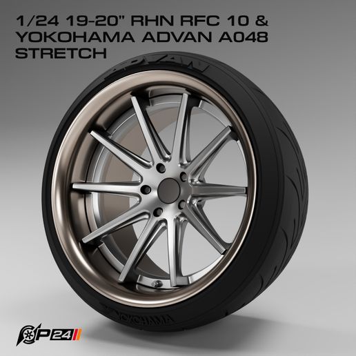 🛞 1/24 19-20 inch RHN RFC 10 & Yokohama Advan A048 stretch・ STL File ...