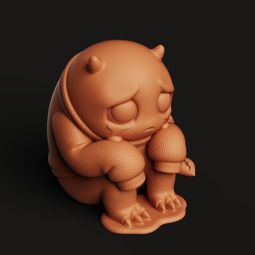 😈 Sad Little Devil STL | Cute Demon 3D Print | Emotion Art Toy・ STL ...