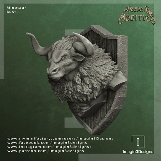 👤 Minotaur Bust・ 3D File for 3D printing・Cults