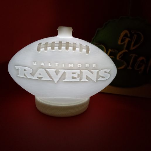STL file NFL Baltimore Ravens 3D Football Christmas Ornament Light 🏈 ...