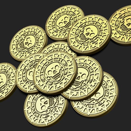 🏴‍☠️ Printable Pirates of the Caribbean Coin・Free STL File for ・Cults