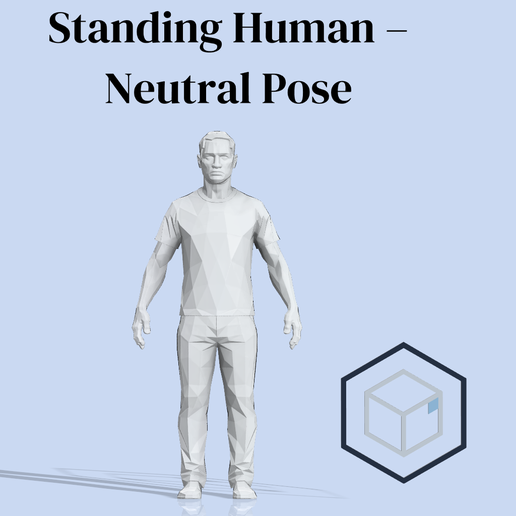 🗿 Standing Human – Neutral Pose・Free STL File for 3D printing・Cults