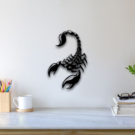 🦂 Scorpion Wall Art・ OBJ File for 3D printing・Cults