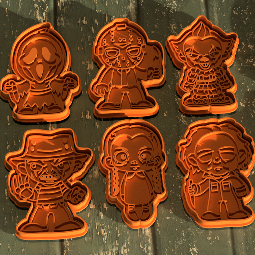 🎃 Halloween characters cookie cutter set of 6・ 3D File for ・Cults