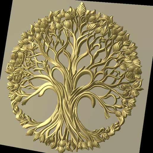 🌳 Tree of Life 3D STL for CNC Router | Wall Panel Relief | Wood Carving ...