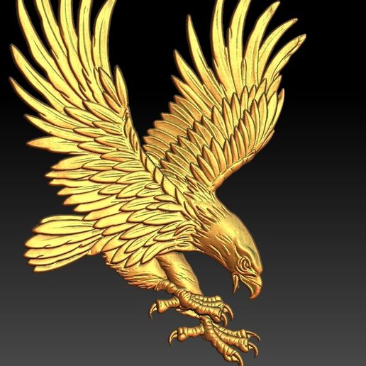 🦅 Eagle CNC Relief Model・ STL File for 3D printing・Cults