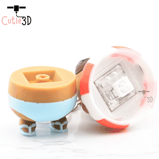 💍 Cutie3D Capybara In Swim Ring Summer Keycap Fidget Clicker Keychain ...