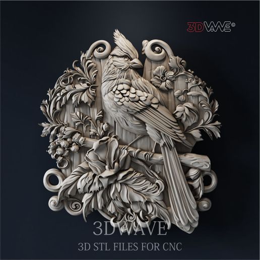 🐦 CARDINAL BIRD 3d stl file for CNC・ STL File for CNC machining - Laser ...